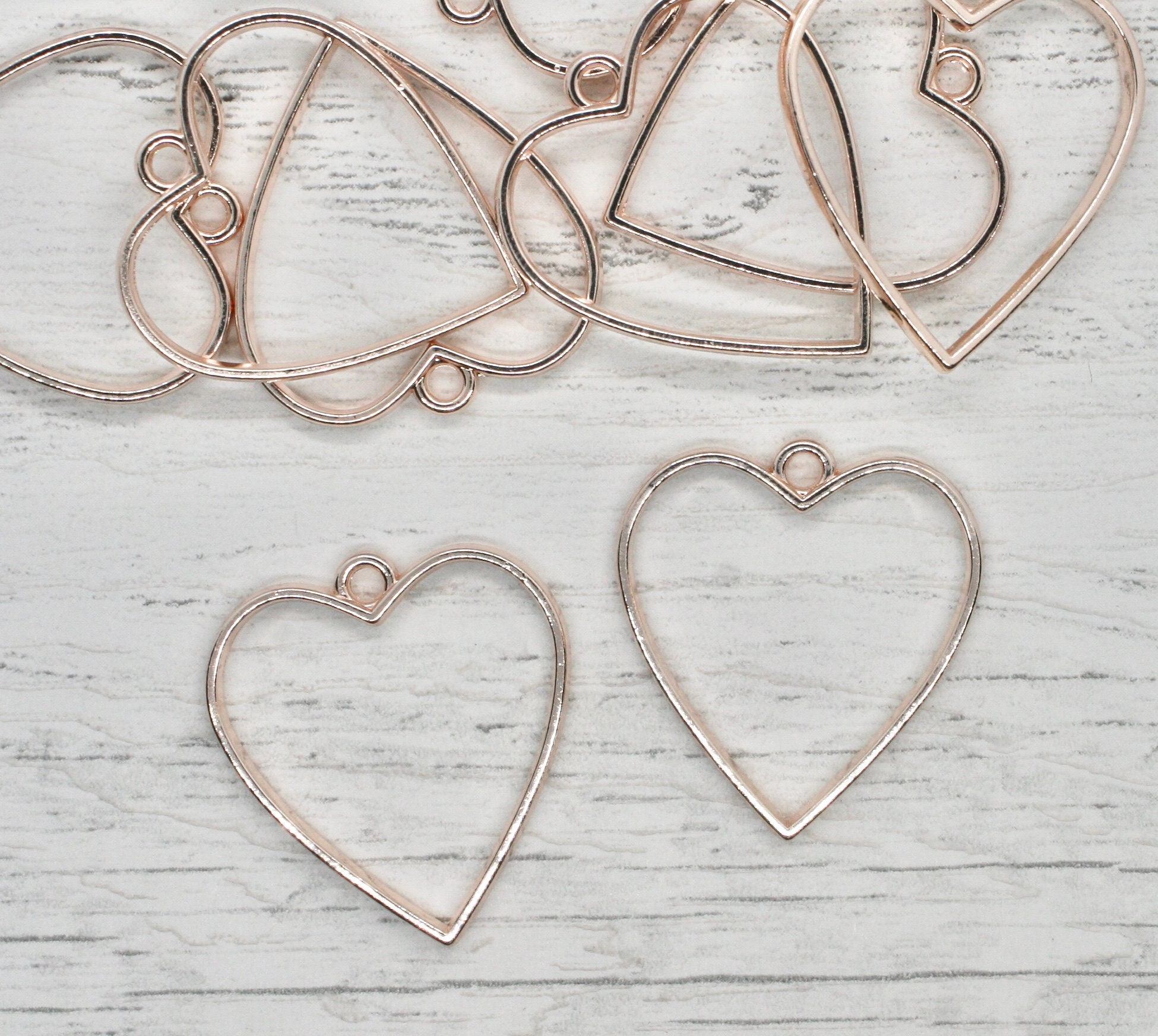 Heart Bezel - Set of 2 Open Back Blank Metal Bezels - Craftyopia