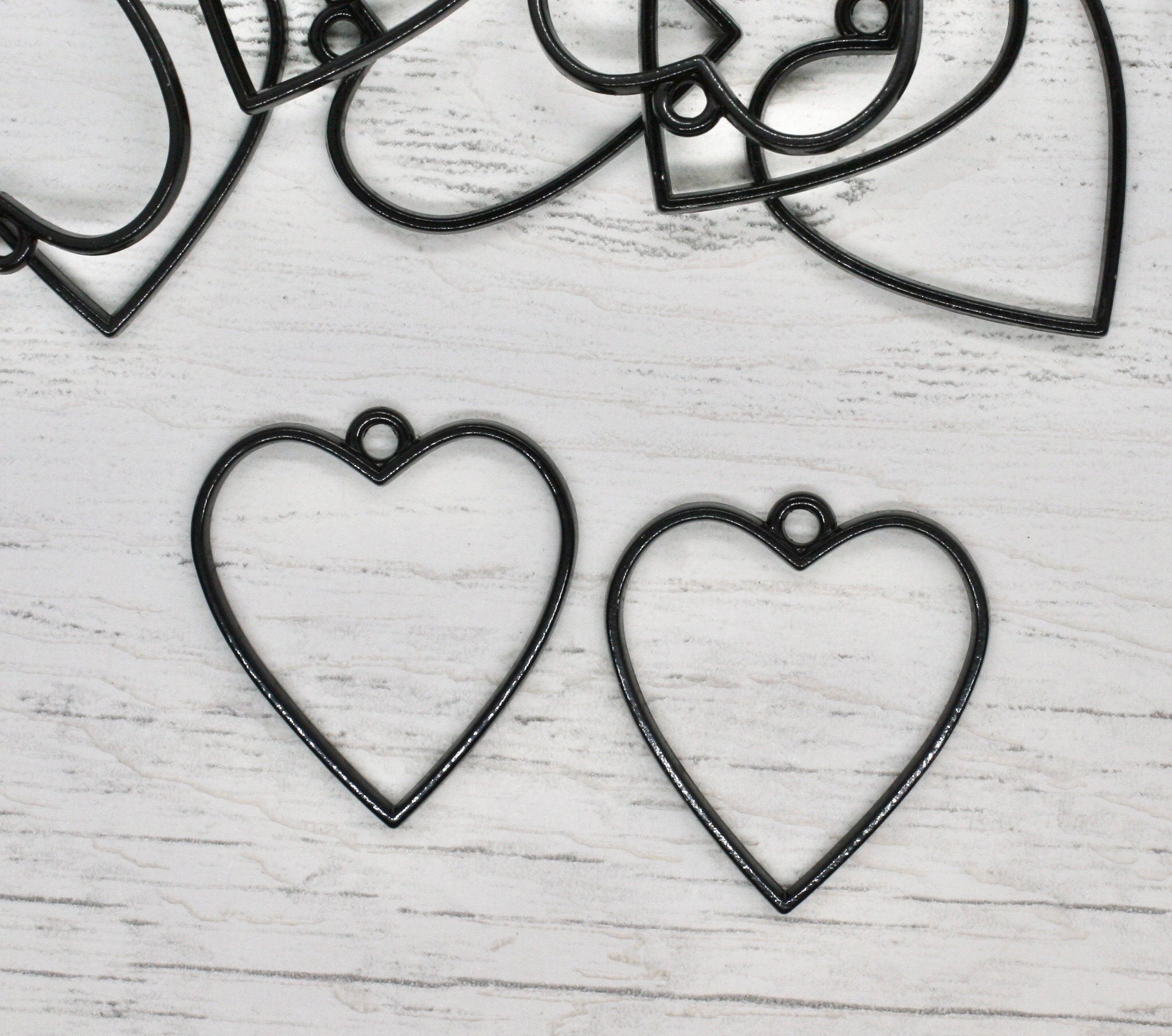 Heart Bezel - Set of 2 Open Back Blank Metal Bezels - Craftyopia