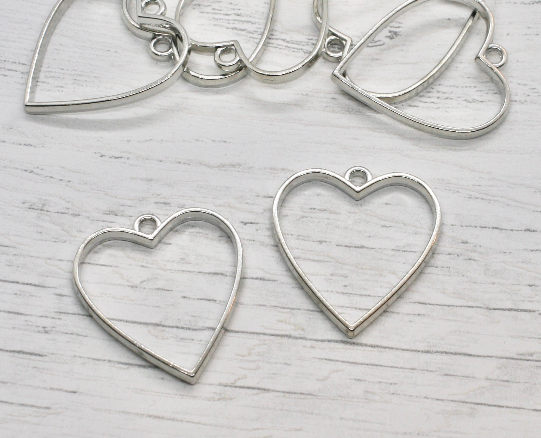 Heart Bezel - Set of 2 Open Back Blank Metal Bezels - Craftyopia